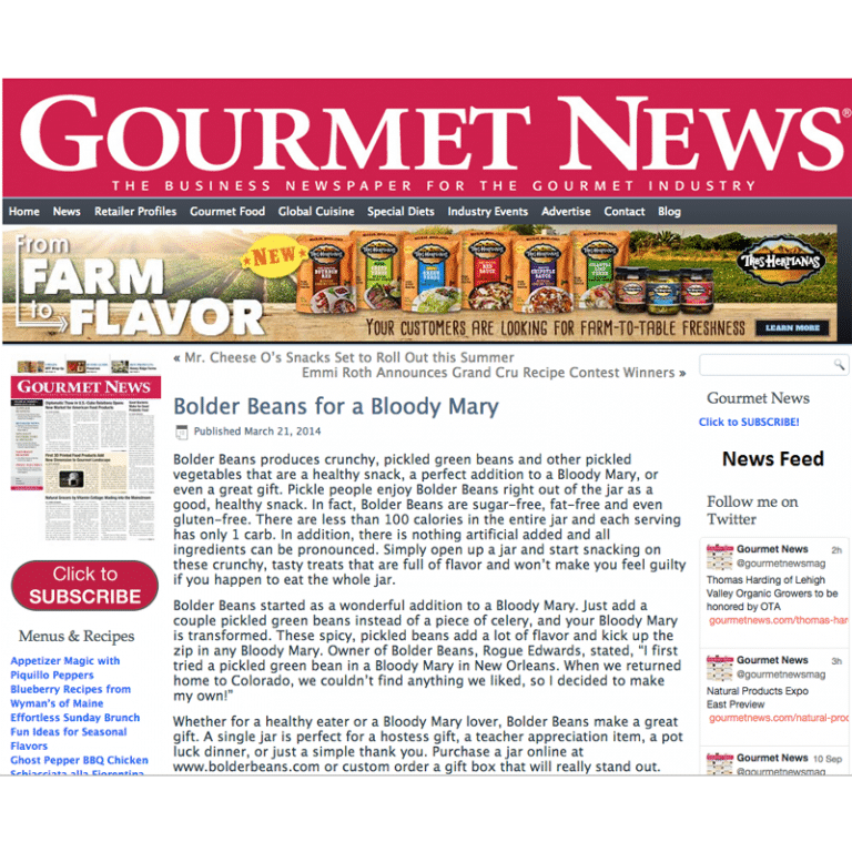 Gourmet News – Bolder Beans